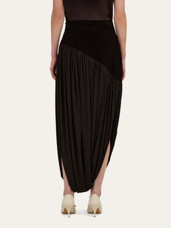 FERRAGAMO Dark Espresso Draped Skirt