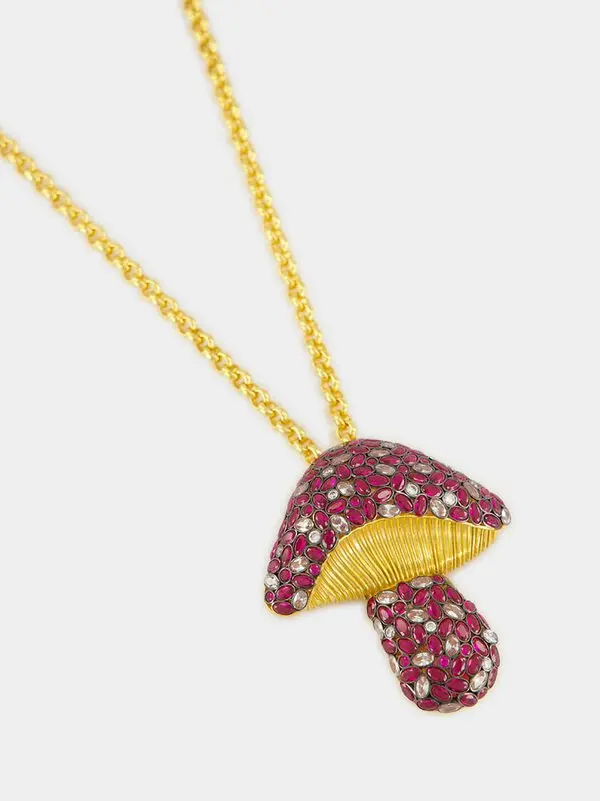 Begum Khan Gold-plated Mega Magic Necklace - Burgundy