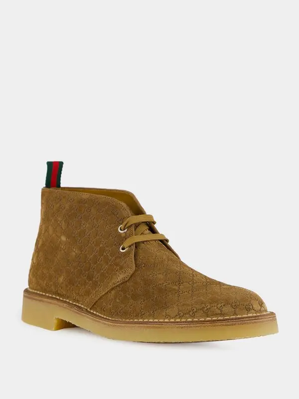 Gucci Gg Suede Ankle Boots