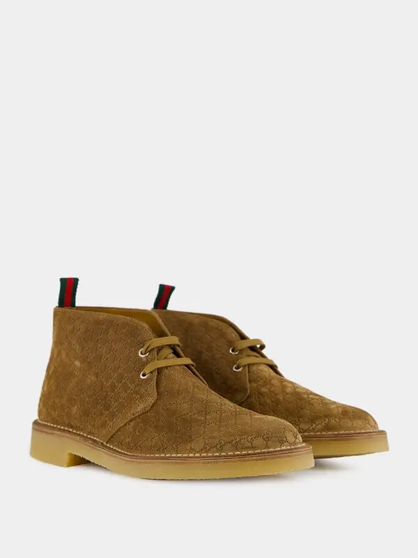 Gucci Gg Suede Ankle Boots