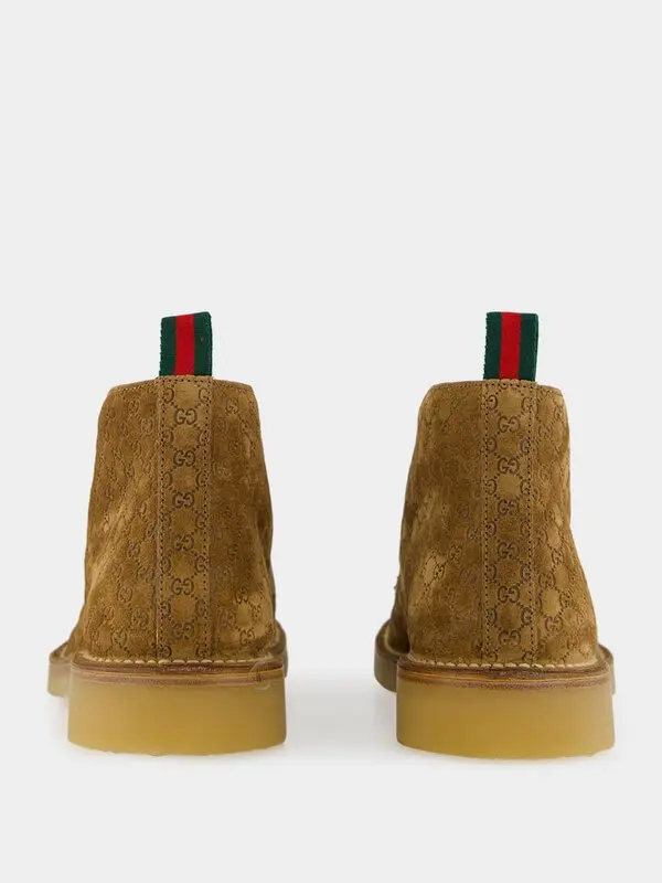 Gucci Gg Suede Ankle Boots