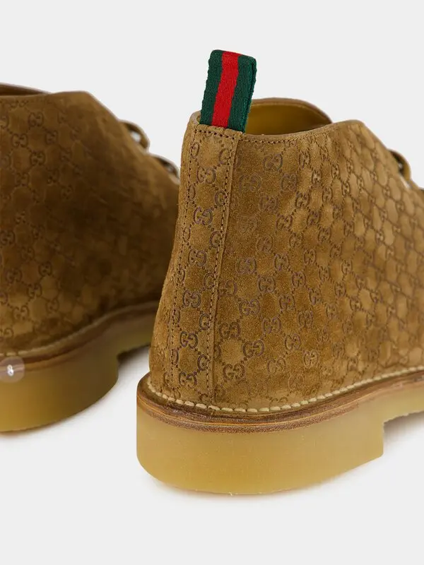 Gucci Gg Suede Ankle Boots