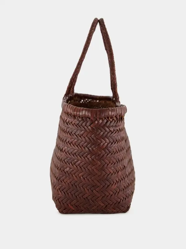 Dragon Diffusion Triple Jump Big Woven Leather Tote - Brown
