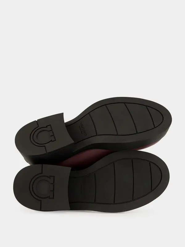 FERRAGAMO Leather Buckle Loafers