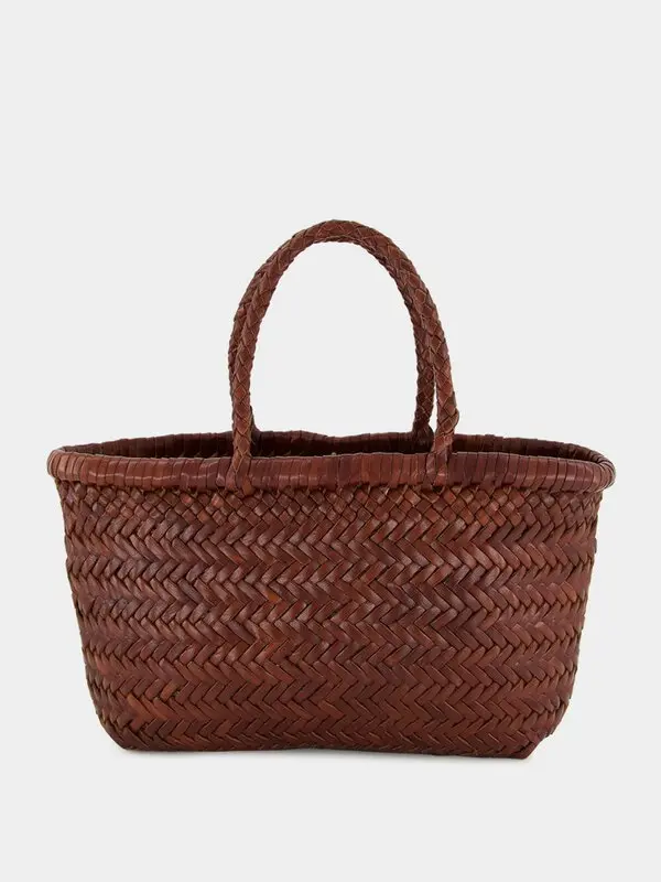 Dragon Diffusion Mini Flat Gora Leather Tote - Brown