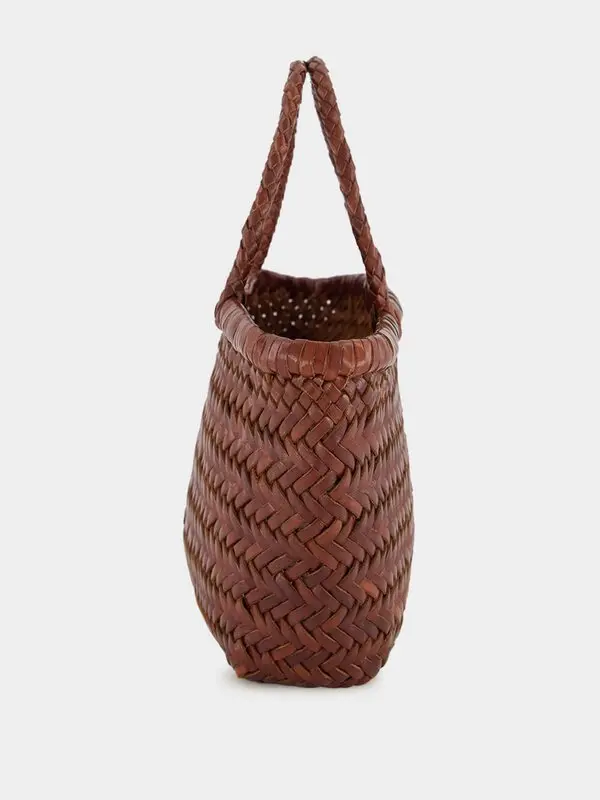 Dragon Diffusion Mini Flat Gora Leather Tote - Brown