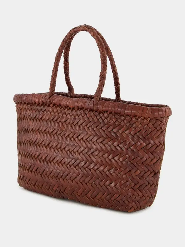 Dragon Diffusion Mini Flat Gora Leather Tote - Brown