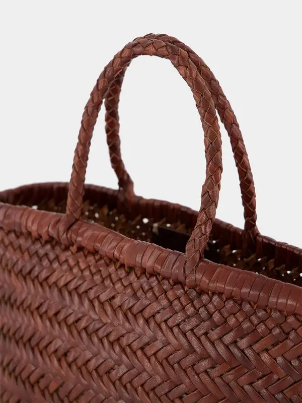 Dragon Diffusion Mini Flat Gora Leather Tote - Brown