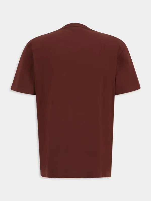 Alexander McQueen Madder Flocked Logo T-shirt - Burgundy