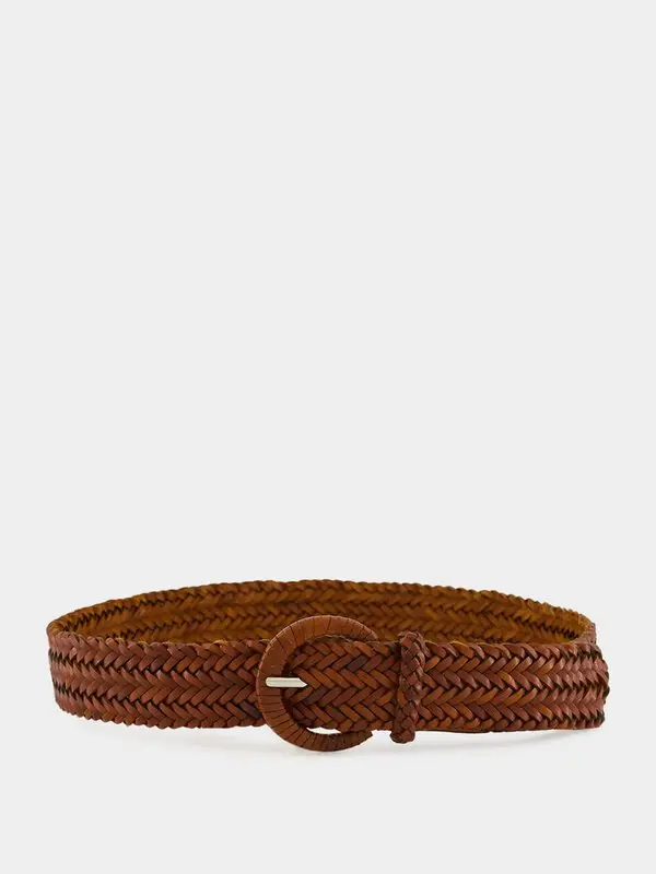 Dragon Diffusion Wrapped Buckle Leather Belt - Brown