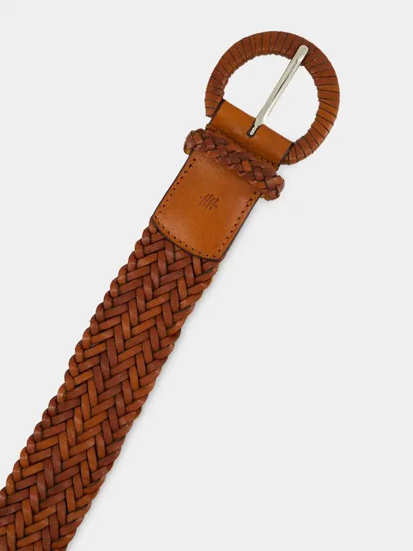 Dragon Diffusion Wrapped Buckle Leather Belt - Brown