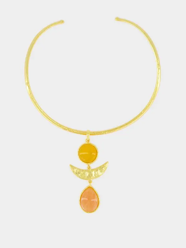 Sylvia Toledano Sunset Yellow Onyx Necklace - Gold