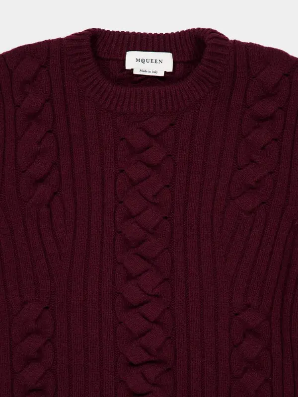 Alexander McQueen Cashmere Cable-knit Jumper - Burgundy