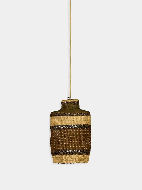 GOLDEN EDITIONS Woven Straw Pendant Lamp - Brown