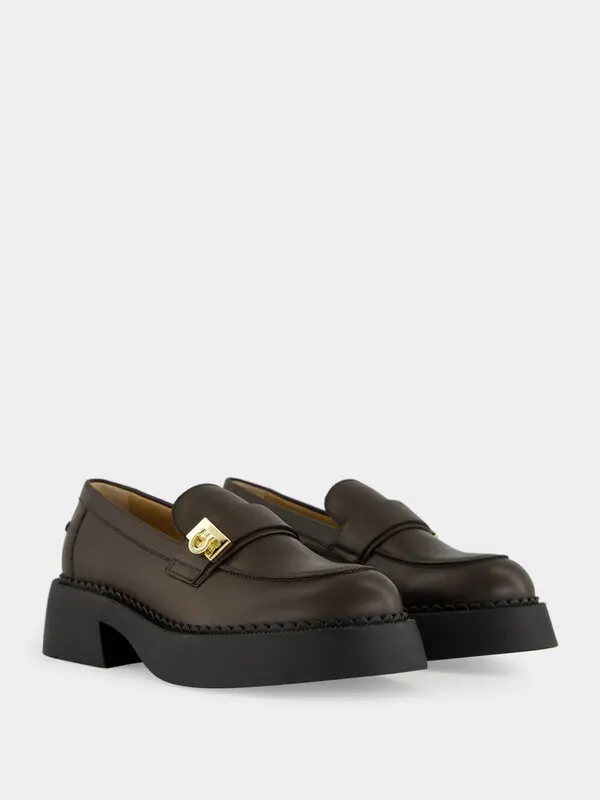 FERRAGAMO Caminia Chunky Leather Loafers