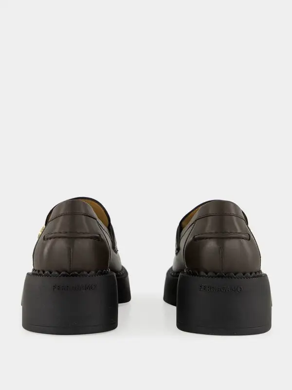 FERRAGAMO Caminia Chunky Leather Loafers