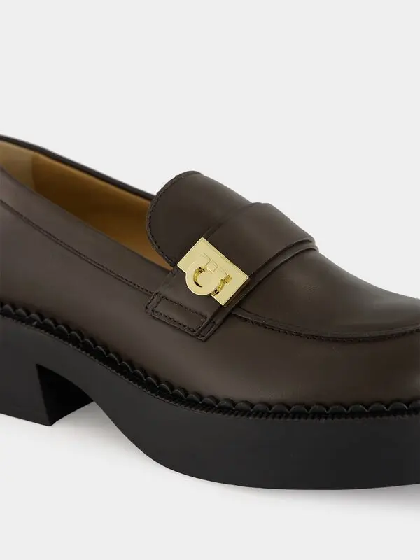 FERRAGAMO Caminia Chunky Leather Loafers