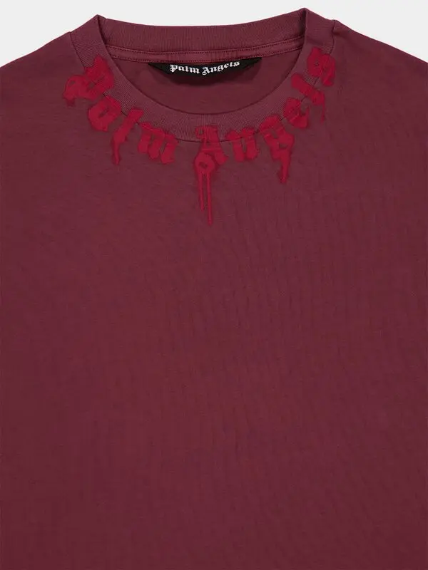 Palm Angels Logo T-shirt With Red Collar Detail