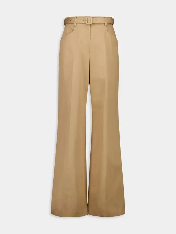 Gabriela Hearst Norman Wide-leg Cotton Trousers - Brown