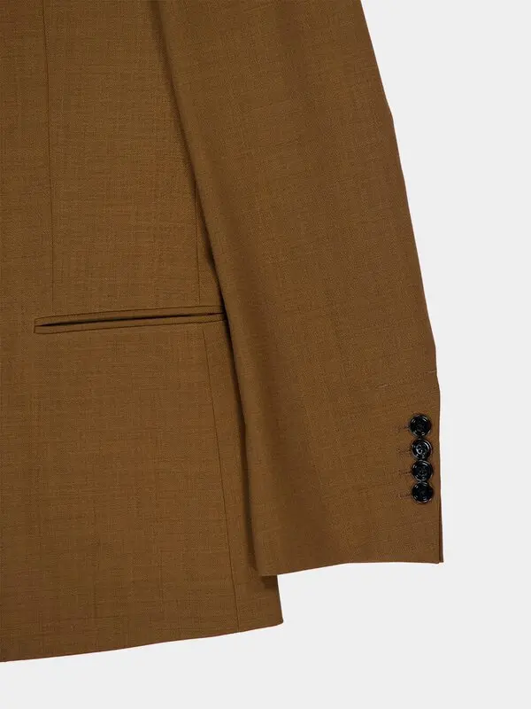 AMI Paris Wool Twill Double-breasted Jacket - Brown
