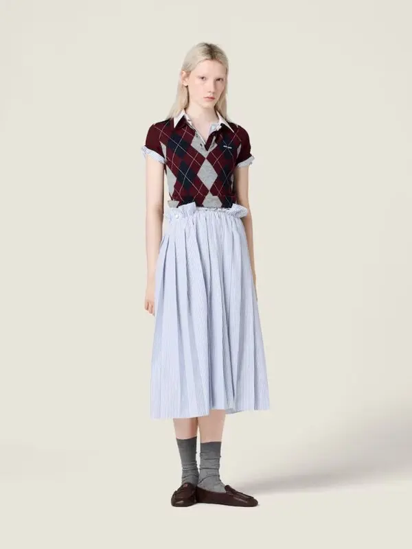 Miu Miu Argyle Wool Polo Shirt