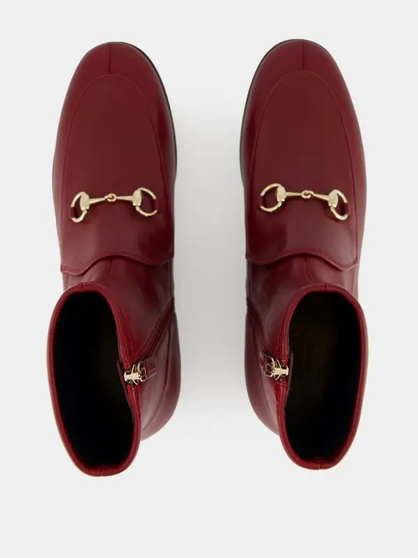 Gucci Leather Jordaan Ankle Boots - Burgundy