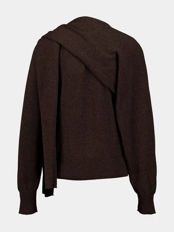 FERRAGAMO Swedish Clay Mélange Wool Cardigan