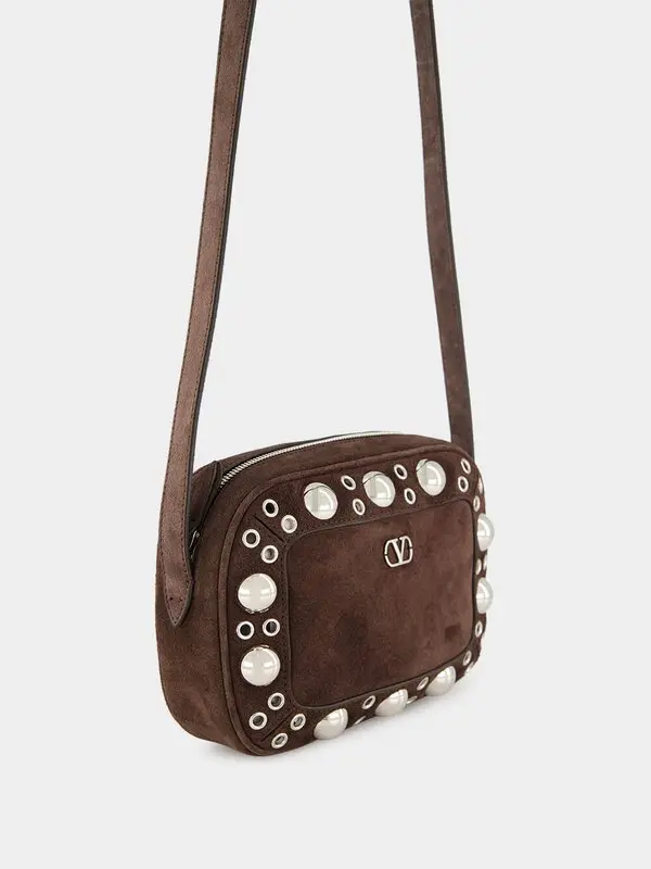 Valentino Garavani Nellcôte Studded Crossbody Bag - Brown