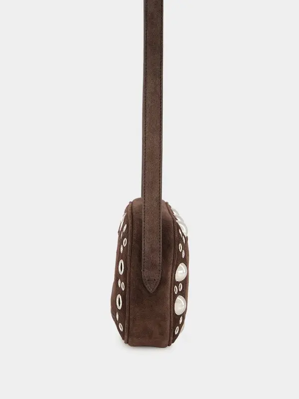 Valentino Garavani Nellcôte Studded Crossbody Bag - Brown