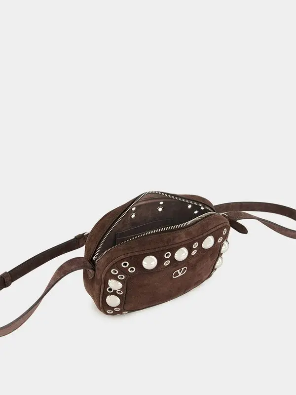 Valentino Garavani Nellcôte Studded Crossbody Bag - Brown