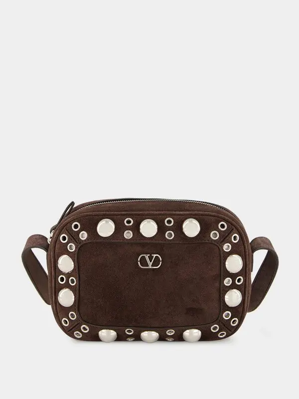 Valentino Garavani Nellcôte Studded Crossbody Bag - Brown