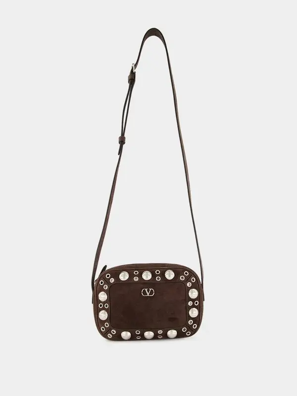 Valentino Garavani Nellcôte Studded Crossbody Bag - Brown