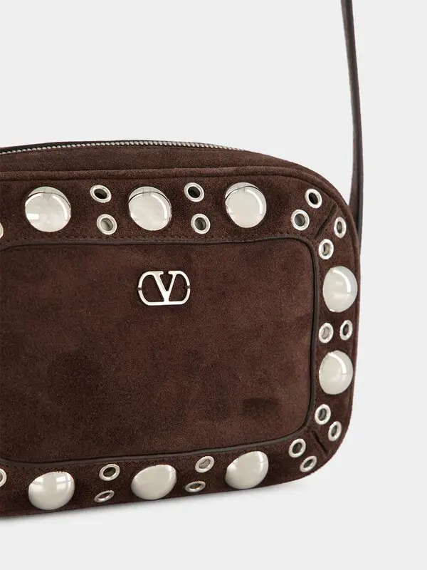 Valentino Garavani Nellcôte Studded Crossbody Bag - Brown