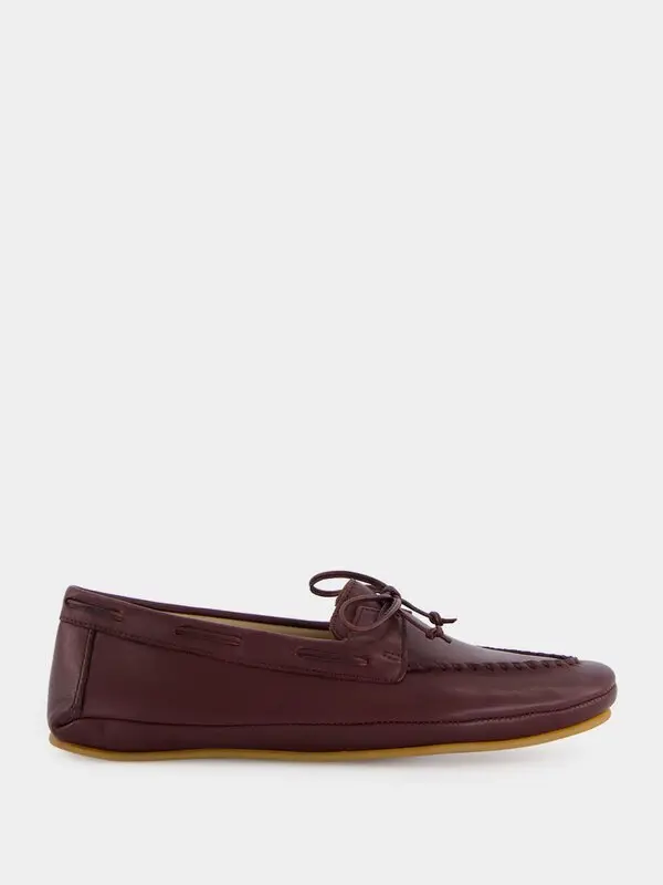Le Monde Beryl Leather Driver Moccasins - Burgundy
