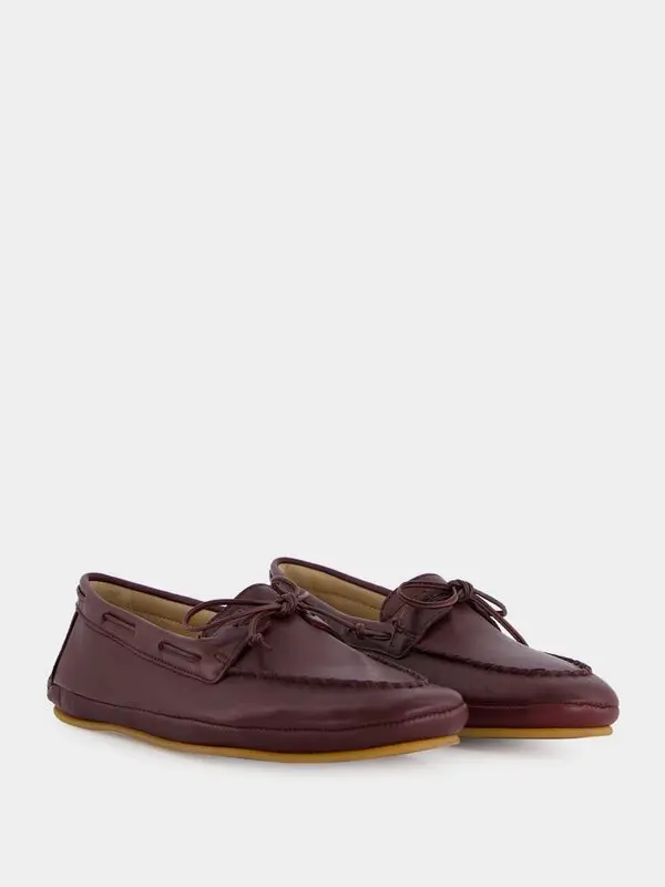 Le Monde Beryl Leather Driver Moccasins - Burgundy