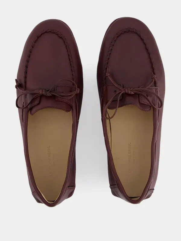 Le Monde Beryl Leather Driver Moccasins - Burgundy