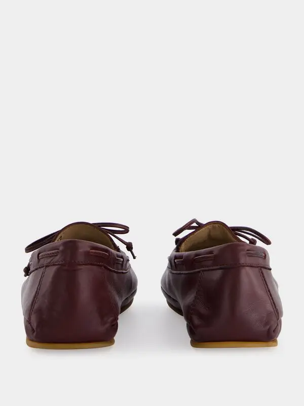 Le Monde Beryl Leather Driver Moccasins - Burgundy