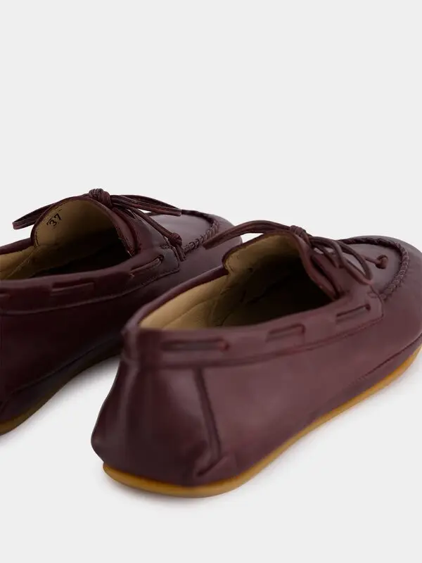 Le Monde Beryl Leather Driver Moccasins - Burgundy