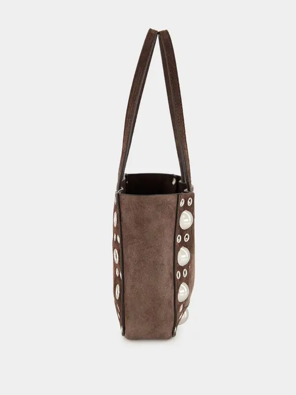 Valentino Garavani Nellcôte Mini Suede Shopper - Brown