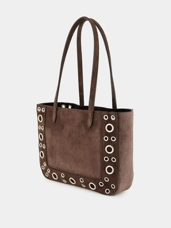 Valentino Garavani Nellcôte Mini Suede Shopper - Brown