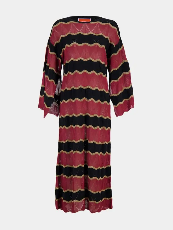 La DoubleJ Hang Ten Knit Kaftan - Burgundy
