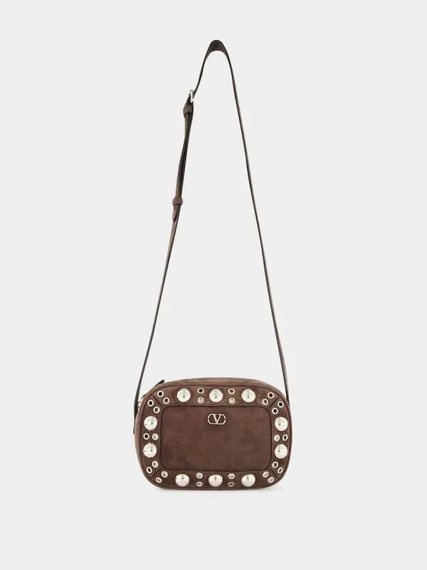 Valentino Garavani Nellcôte Suede Crossbody Bag With Studs
