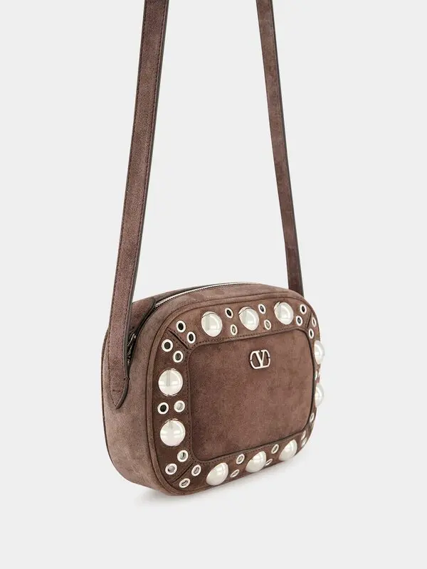 Valentino Garavani Nellcôte Suede Crossbody Bag With Studs