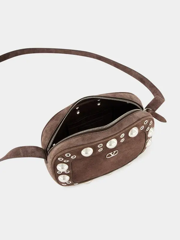 Valentino Garavani Nellcôte Suede Crossbody Bag With Studs