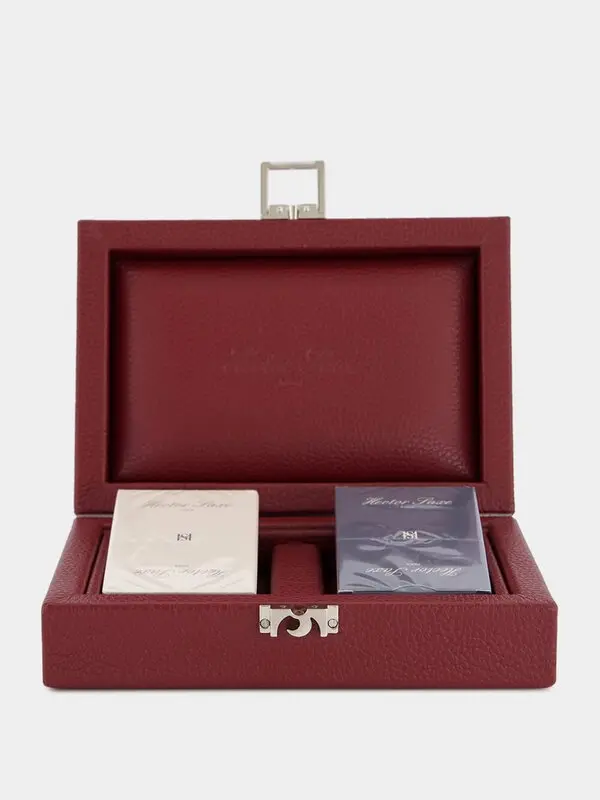 Hector Saxe Paris Bordeaux Leather Cards Set - Burgundy