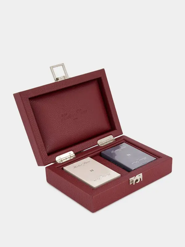 Hector Saxe Paris Bordeaux Leather Cards Set