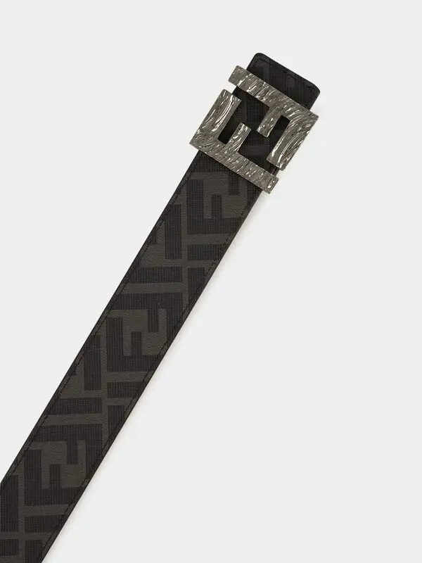 Fendi Leather & Ff Canvas Reversible Belt - Brown