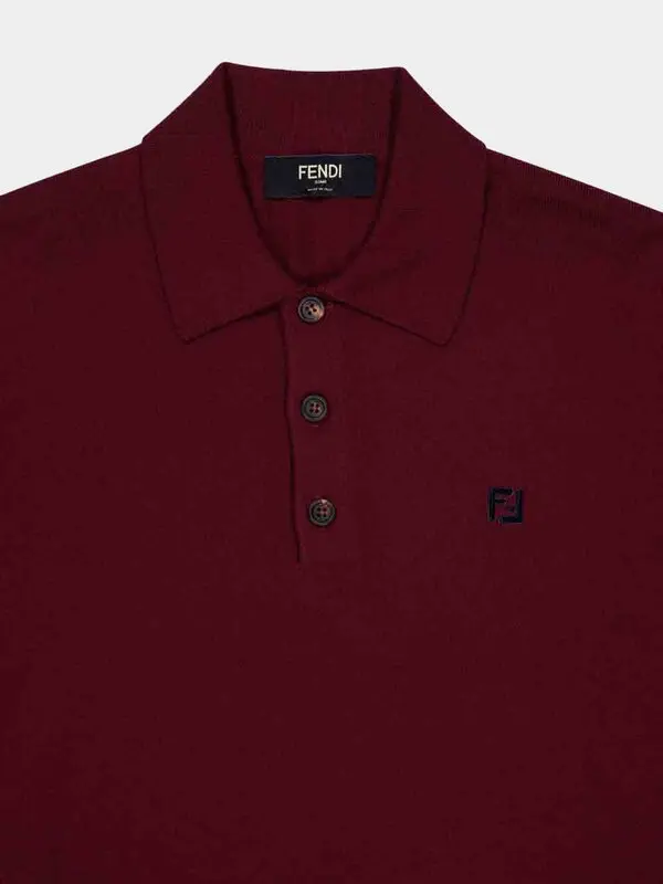Fendi Wool Long-sleeve Polo - Burgundy