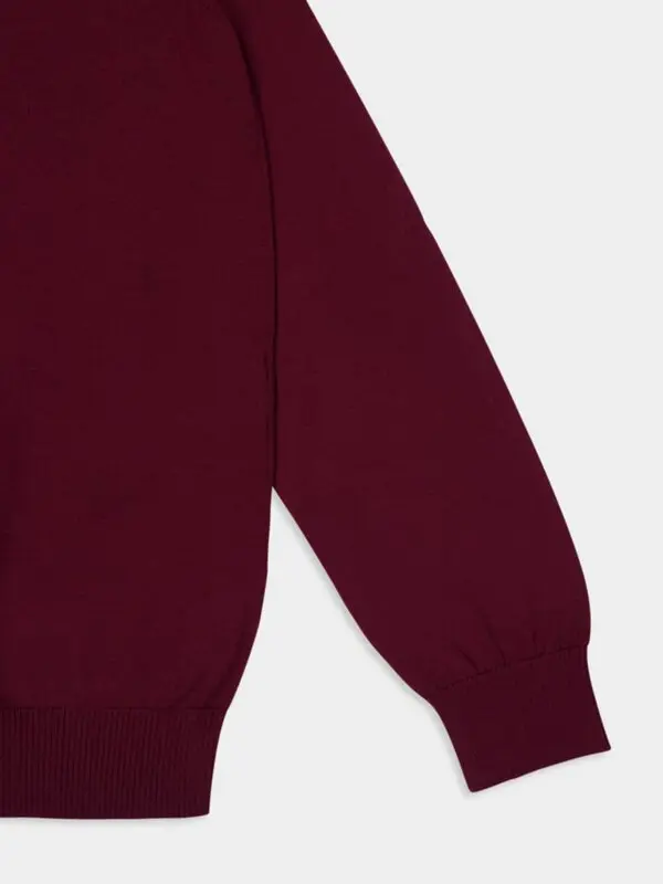 Fendi Wool Long-sleeve Polo - Burgundy