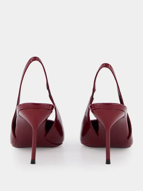 Paris Texas Lidia Slingback 70 Patent Leather Heels - Red